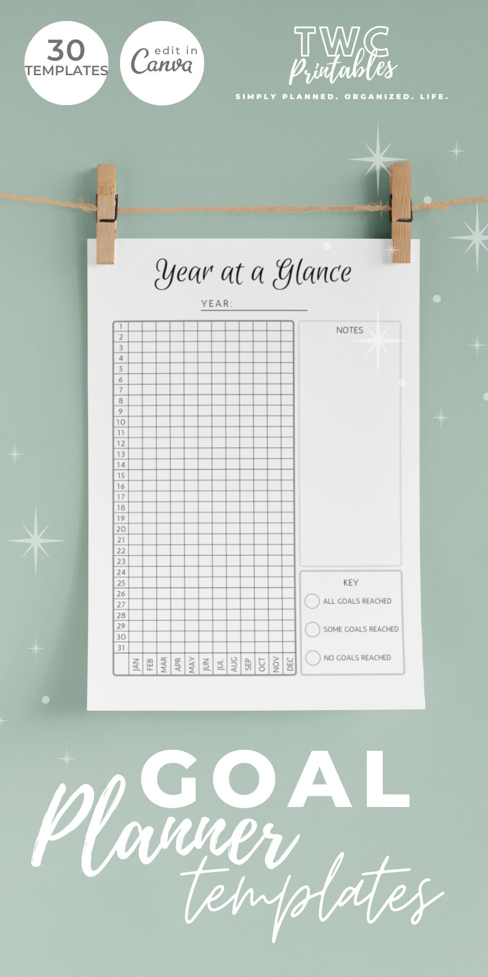Goal Planner Canva Templates, Goal Setting Worksheet Template, Goal ...