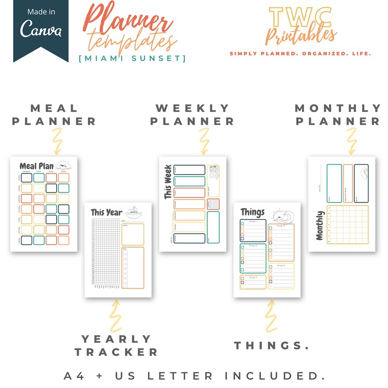 Editable Planner Pages for Canva 10 Pages Planner Binder - Etsy