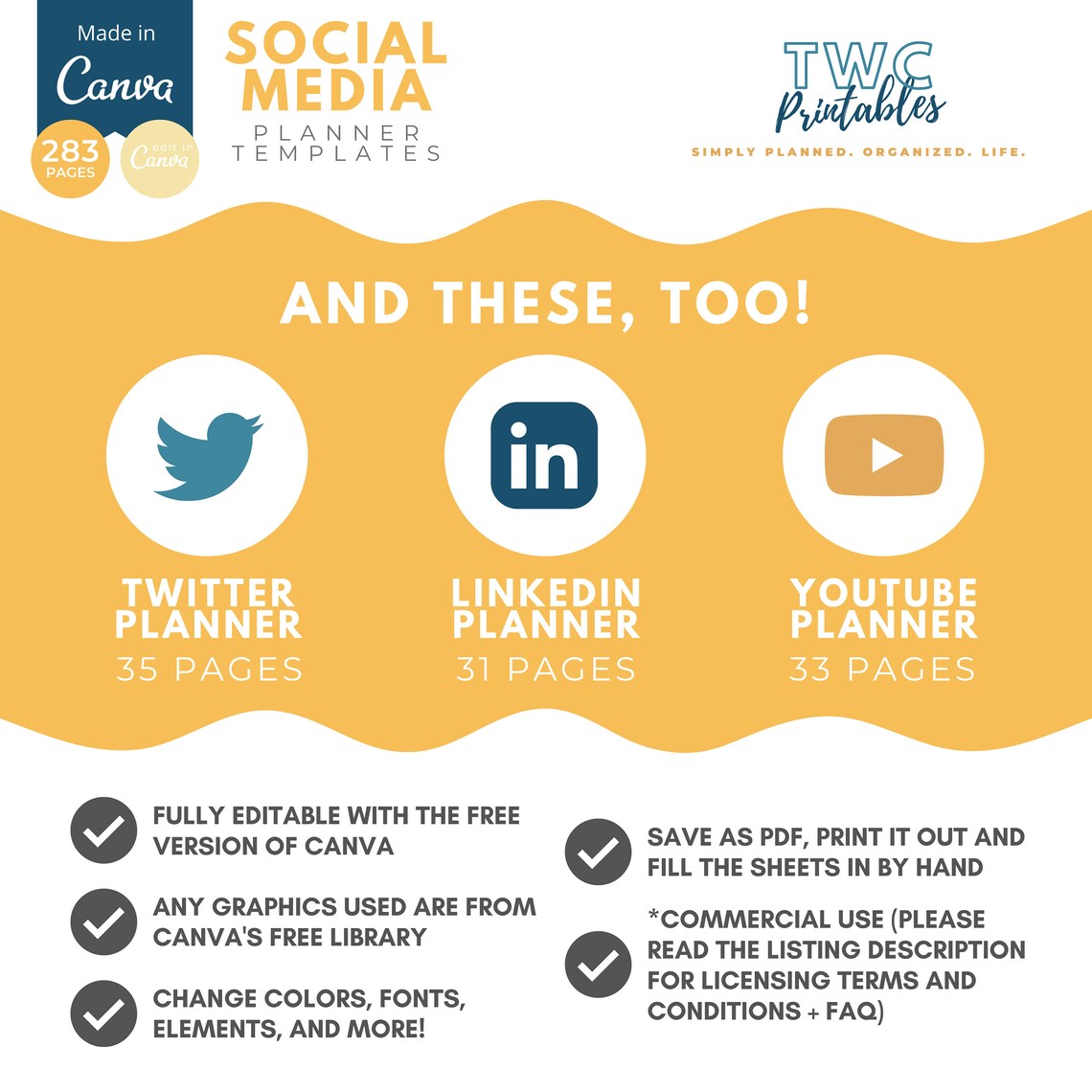 Social Media Planner Templates Canva Instagram Template - Etsy