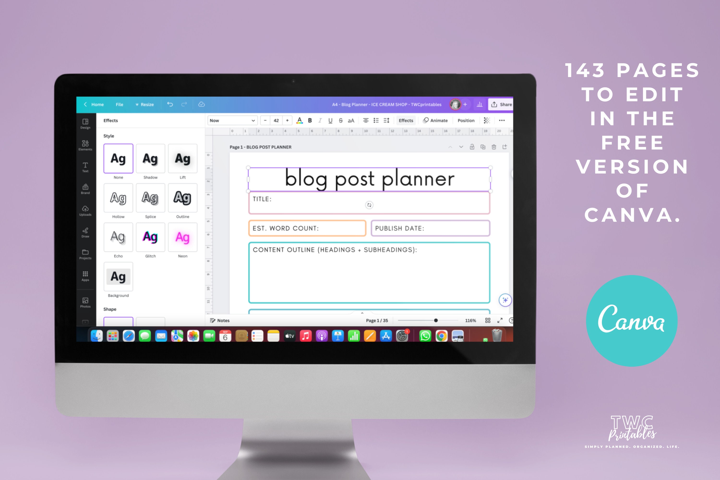 Blog Planner Templates for Canva 143 Pages Blogging Organizer, Content ...