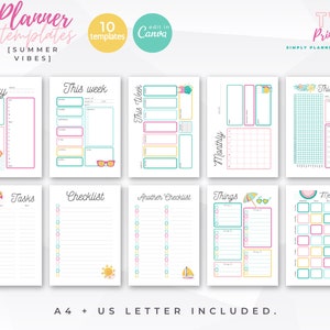 Basic Planner Inserts Editable With Canva 10 Pages Daily to Do List ...