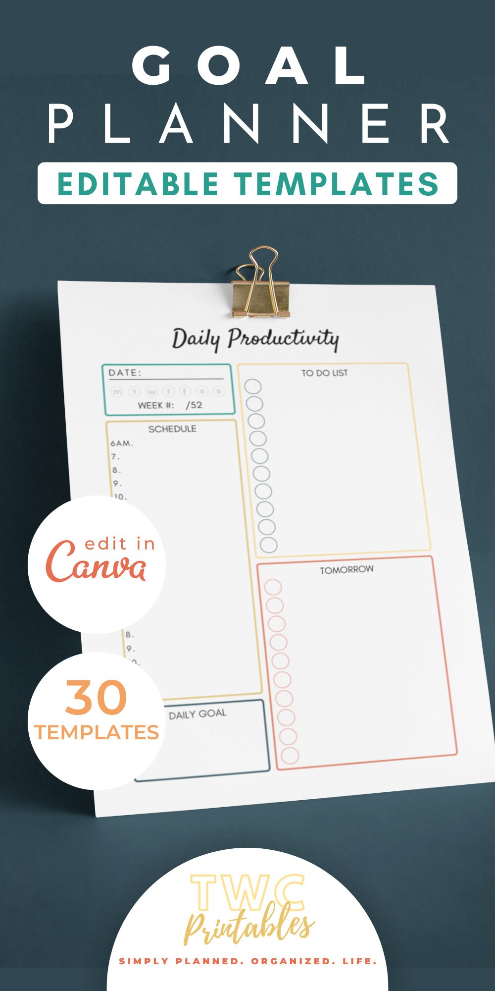 Goal Planner Templates Canva, Goal Tracker, Goal Setting Planner, Goal ...