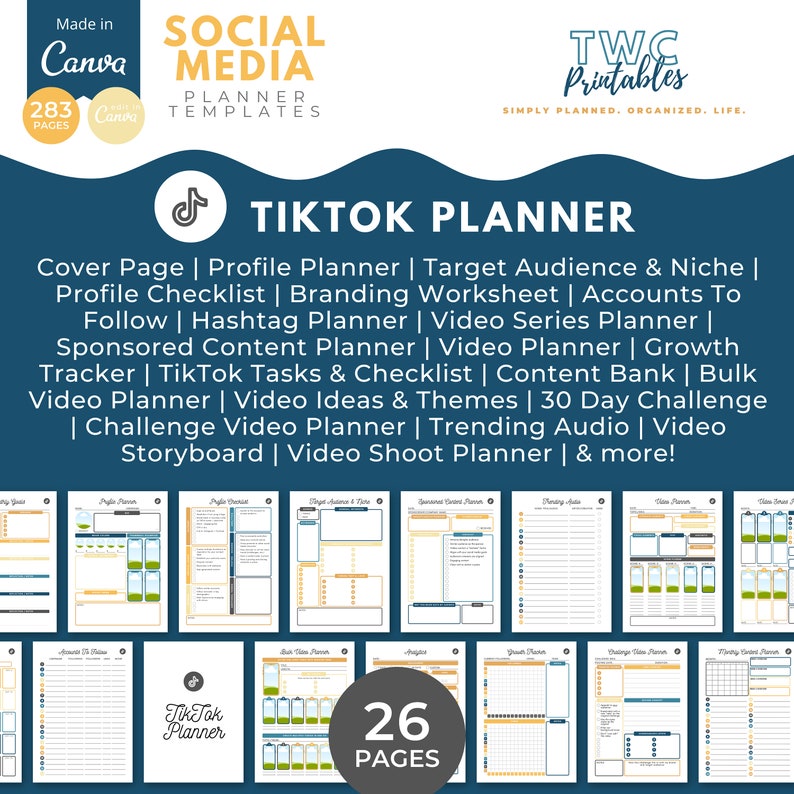 Social Media Planner Templates Canva Instagram Template - Etsy