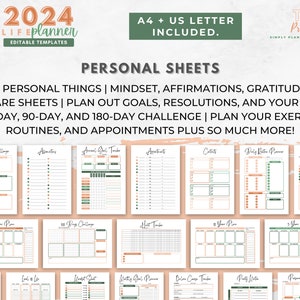 2024 Planner Templates for Canva 153 Pages Calendar and Planner ...