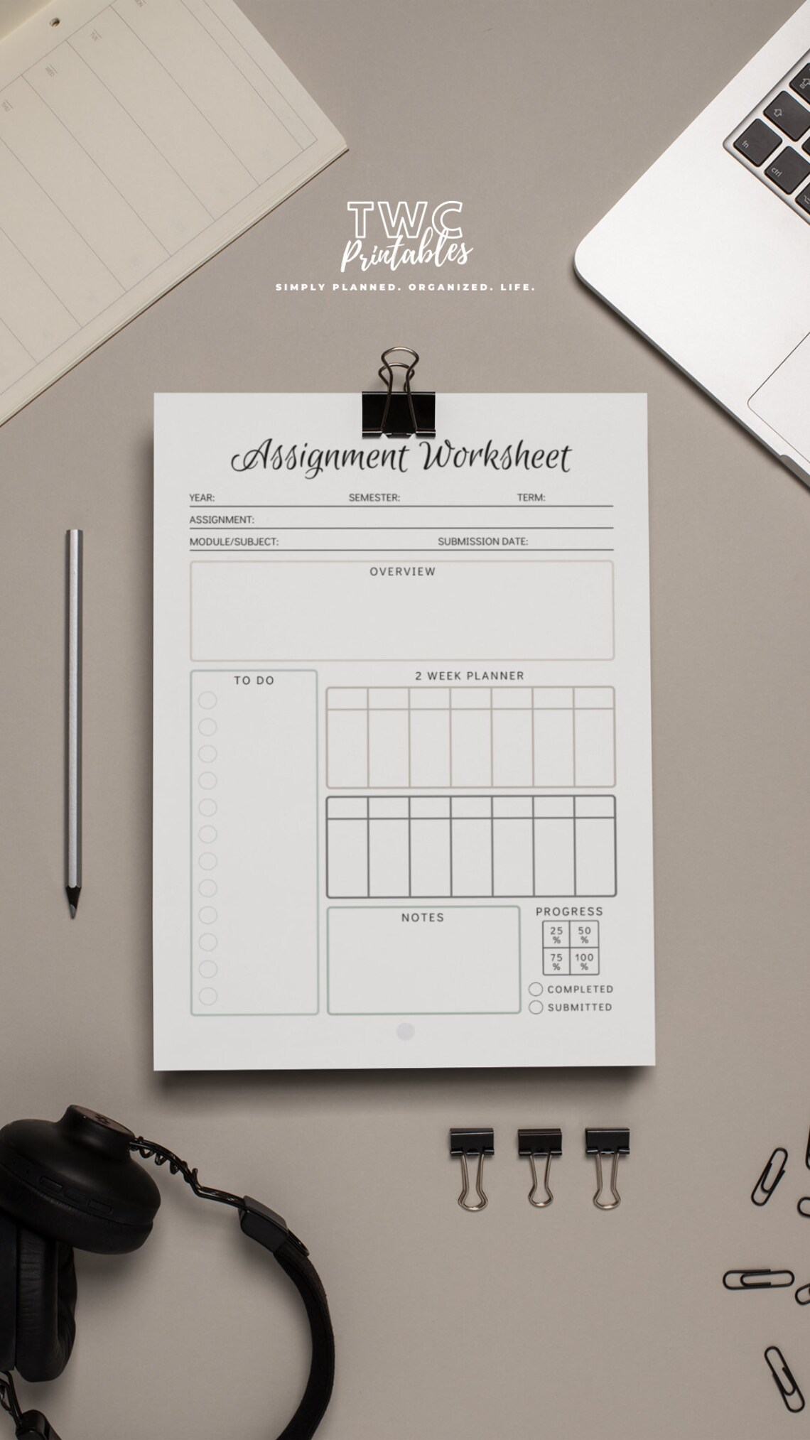 Study Planner Canva Printable Digital Template, Exam Prep Planner ...