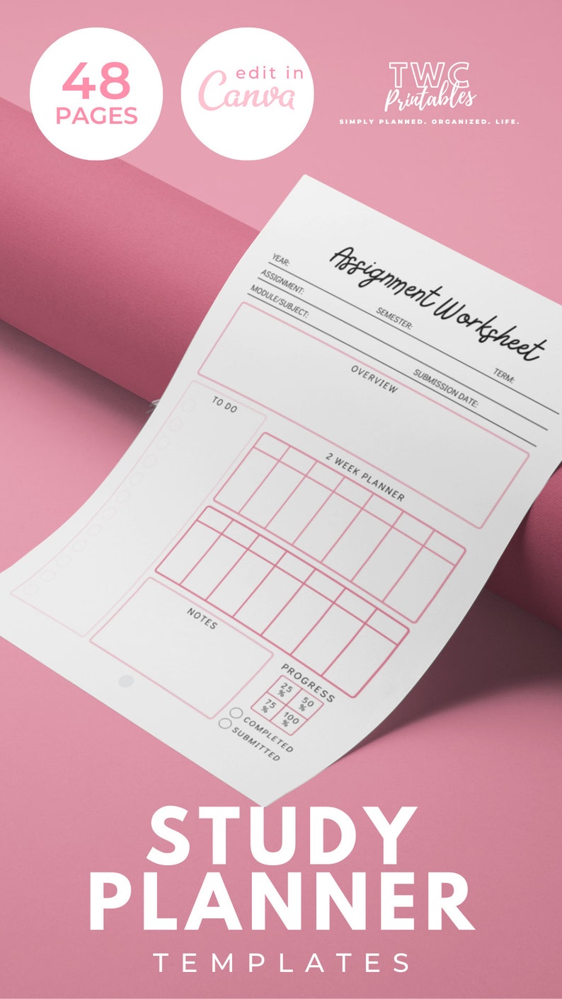Study Planner Canva Templates, Study Planner Printable, Exam Planner ...