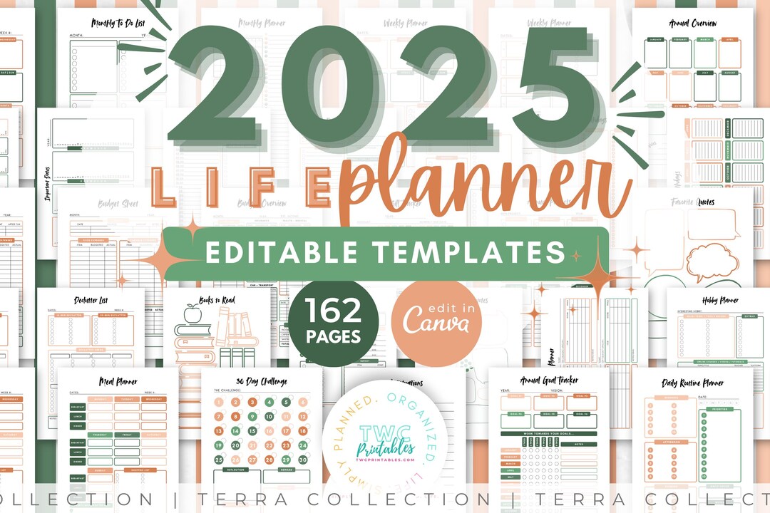 2025 Planner Canva Templates: Calendars, Weekly, Daily, and Lifestyle ...