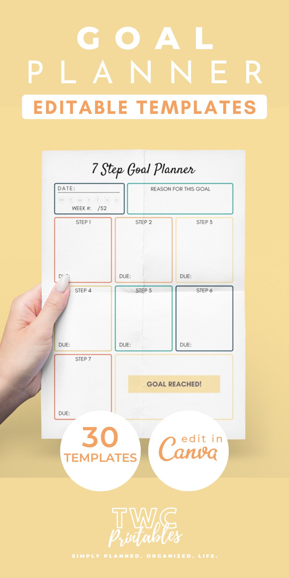 Goal Planner Templates Canva, Goal Tracker, Goal Setting Planner, Goal ...