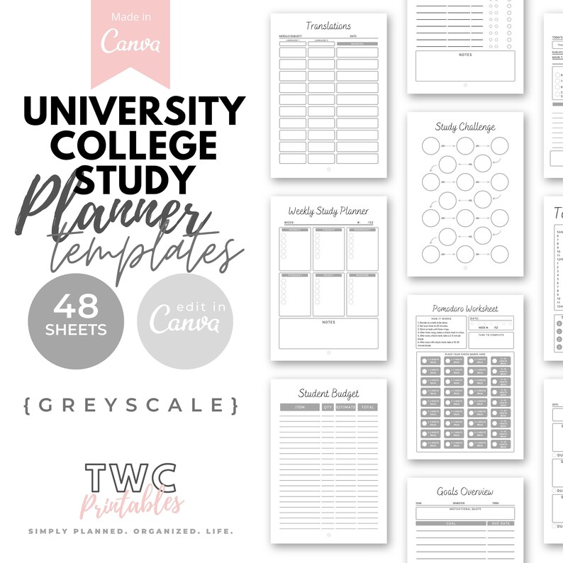 Student Planner Template Canva Exam Prep Planner Study Etsy Student Planner Template Canva Exam Prep Planner Study Etsy