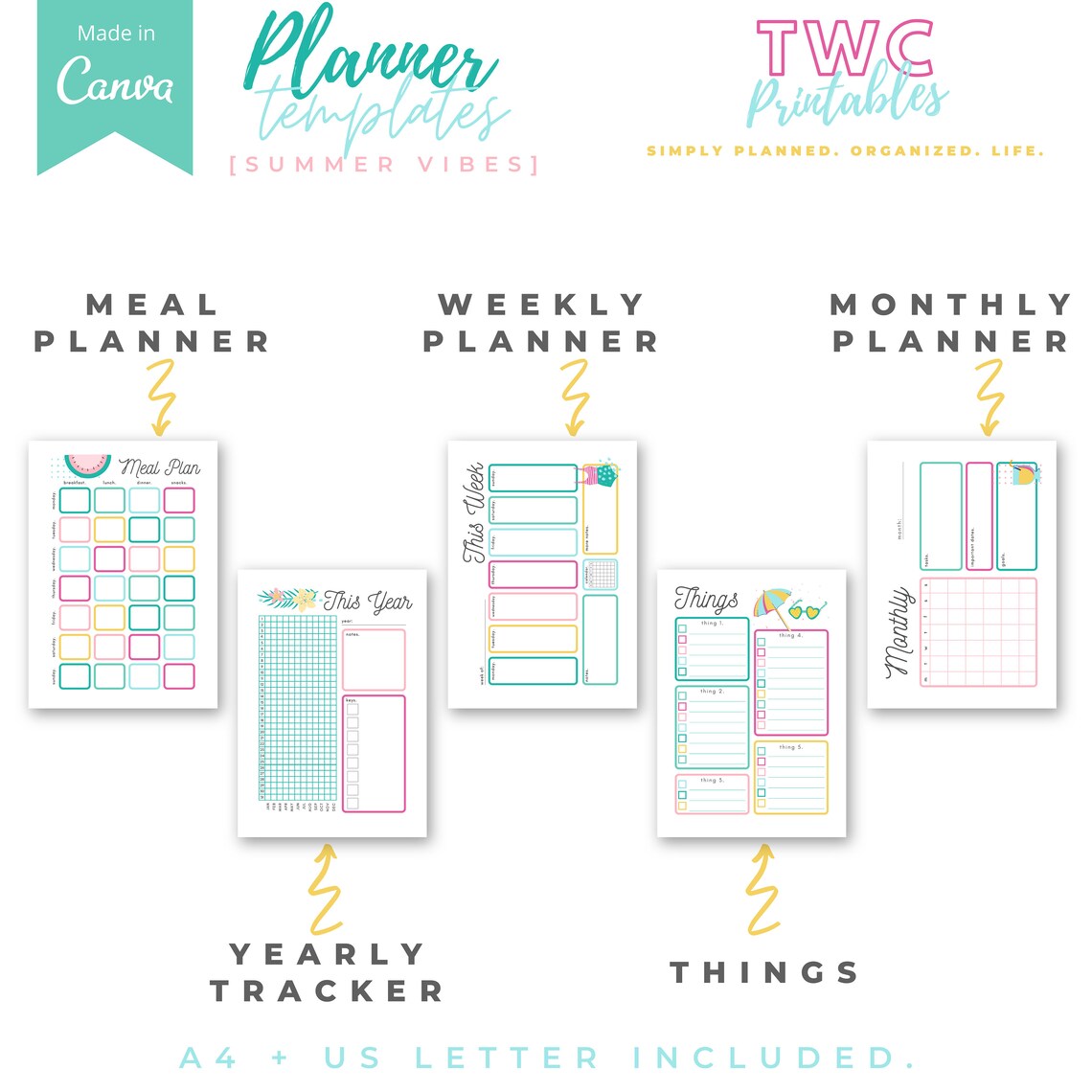 Basic Planner Inserts Editable With Canva 10 Pages Daily - Etsy