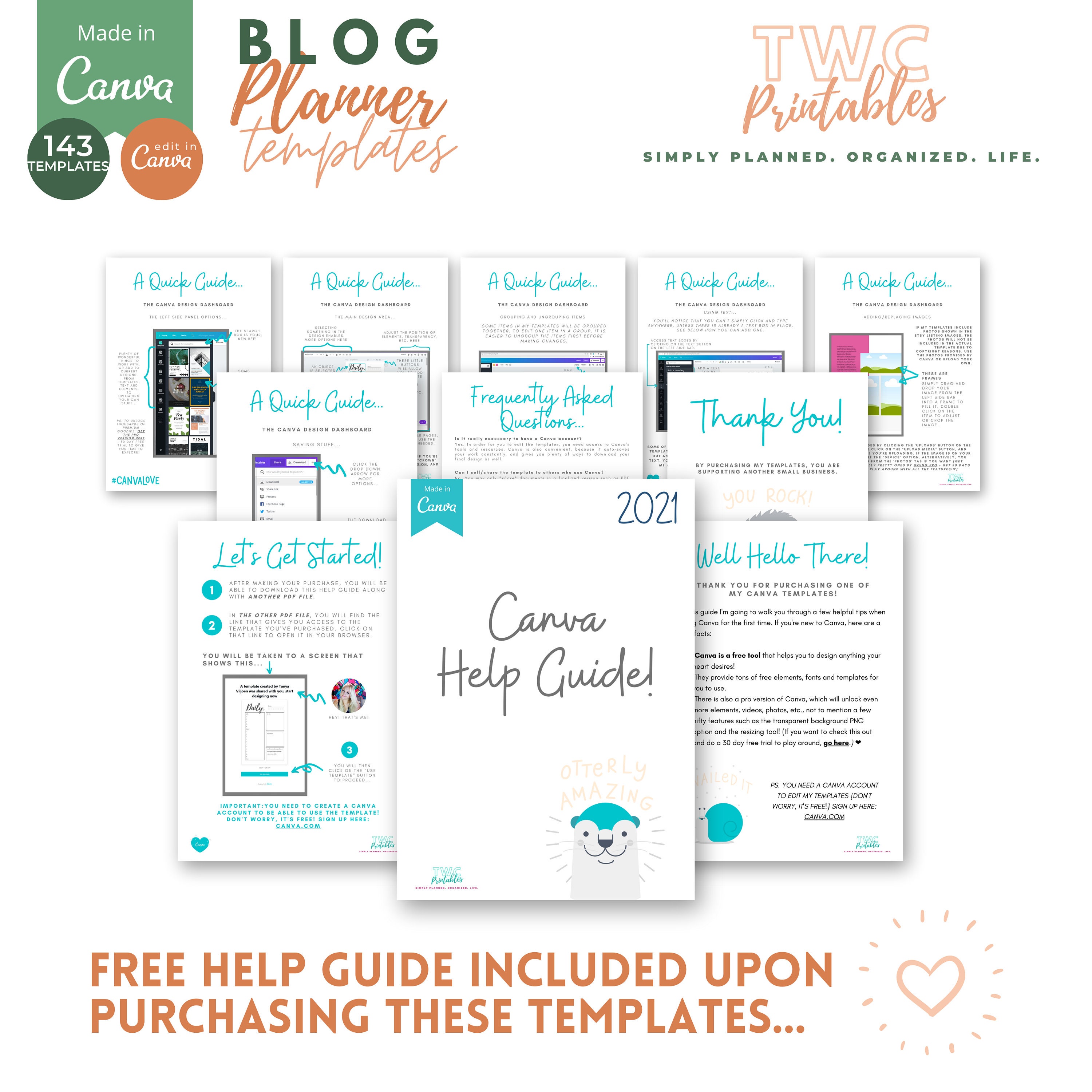 Editable BLOG Planner Templates for Canva Blog Template Blog - Etsy