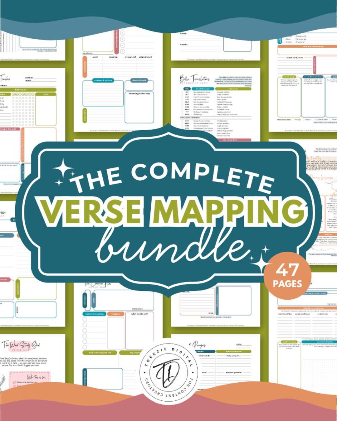 Verse Mapping Printable Bundle: Bible Study Guide, 47 Pages (digital ...