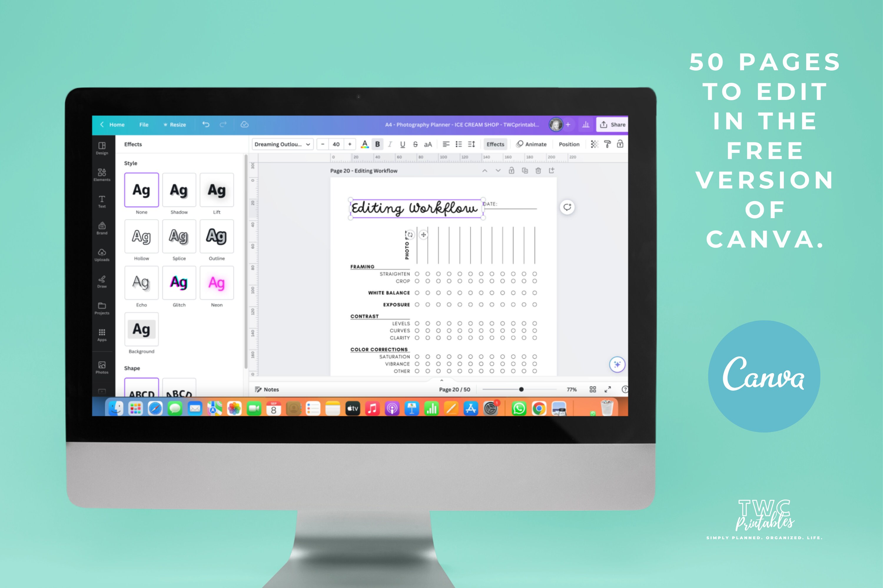 Photography Planner Templates for Canva 50 Pages Portrait Planner ...