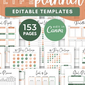 2024 Planner Templates for Canva 153 Pages Calendar and Planner ...