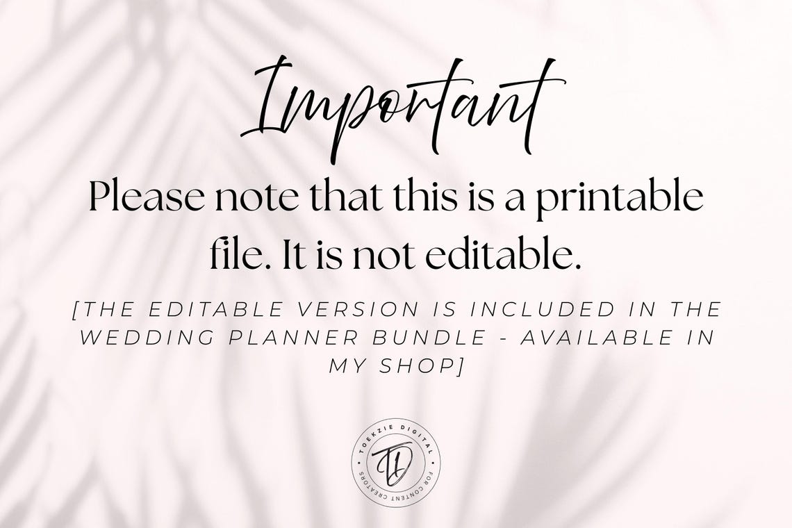 Maid & Matron of Honor Duties Checklist: Printable Wedding Binder ...