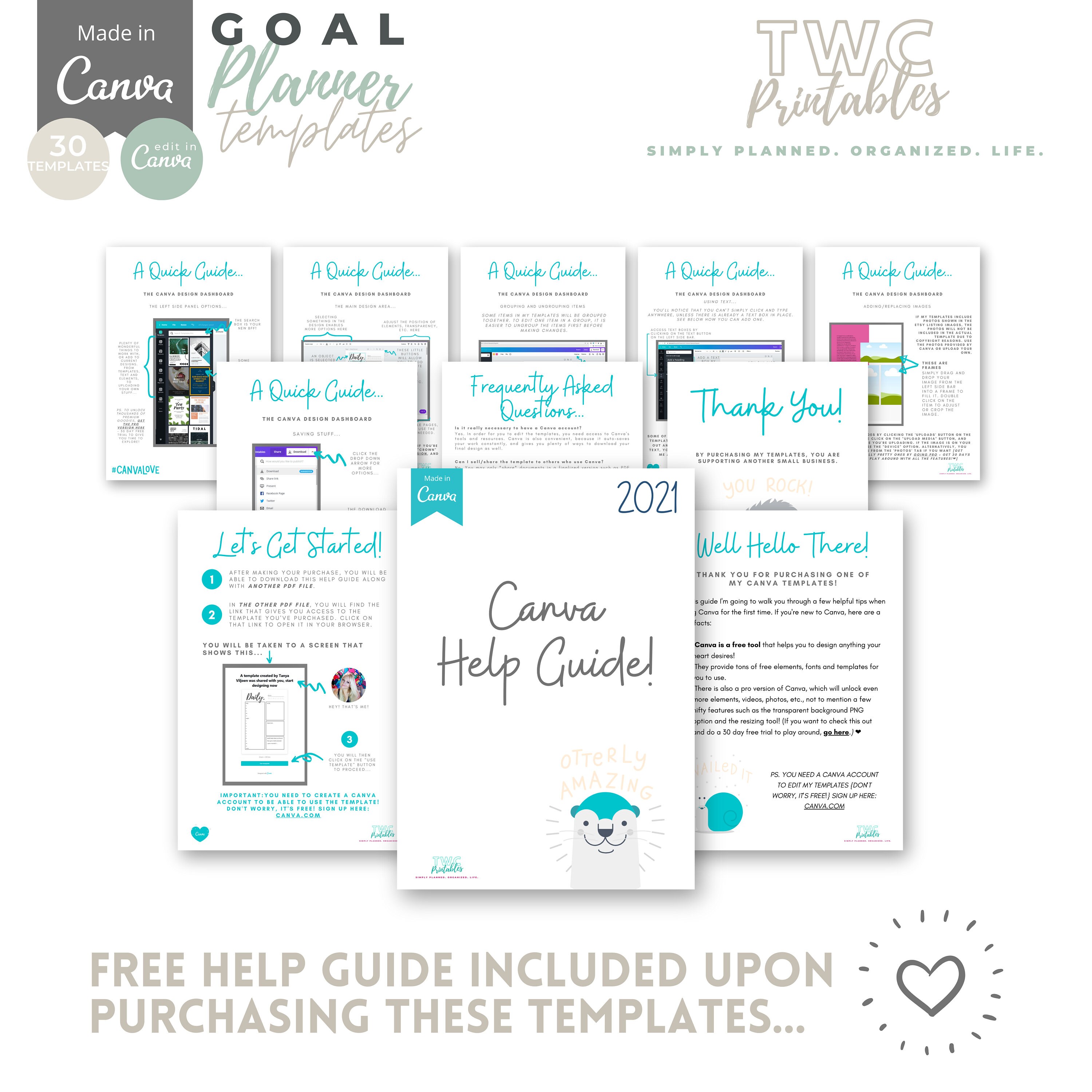 Goal Planner Canva Templates Goal Setting Worksheet Template - Etsy