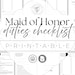Maid & Matron of Honor Duties Checklist: Printable Wedding Binder ...