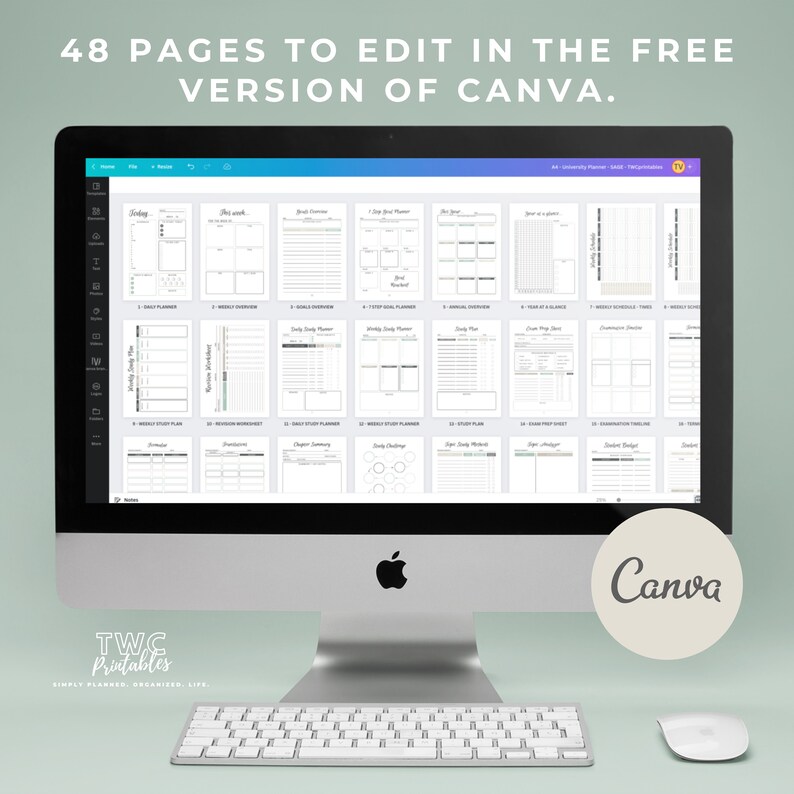 Study Planner Canva Printable Digital Template Exam Prep - Etsy