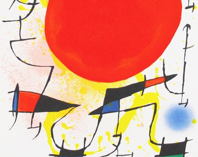 Joan Mirò the Red Sun Original Lithograph. - Etsy