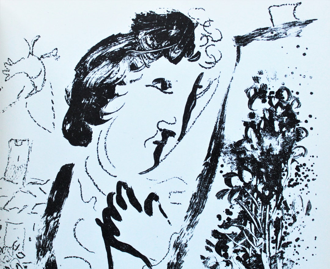 Marc Chagall Original Lithograph – "in Front of a Picture" 1963 ...