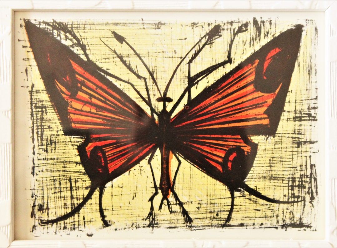 Bernard Buffet - Butterfly - Original Lithograph Vintage Framed - 1967 ...