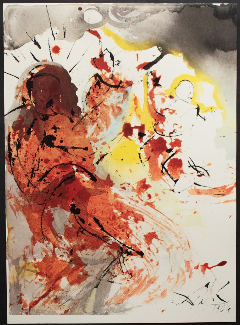 Salvador Dalí - Original 1967 Lithograph From Biblia Sacra - Sanctus ...