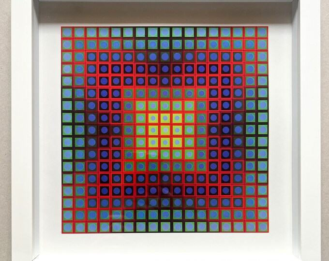 Victor Vasarely Original Vintage Screenprint on 280 G Glossy Cardboard ...