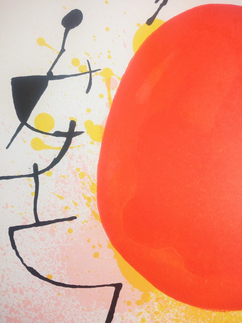 Joan Mirò the Red Sun Original Lithograph. | Etsy