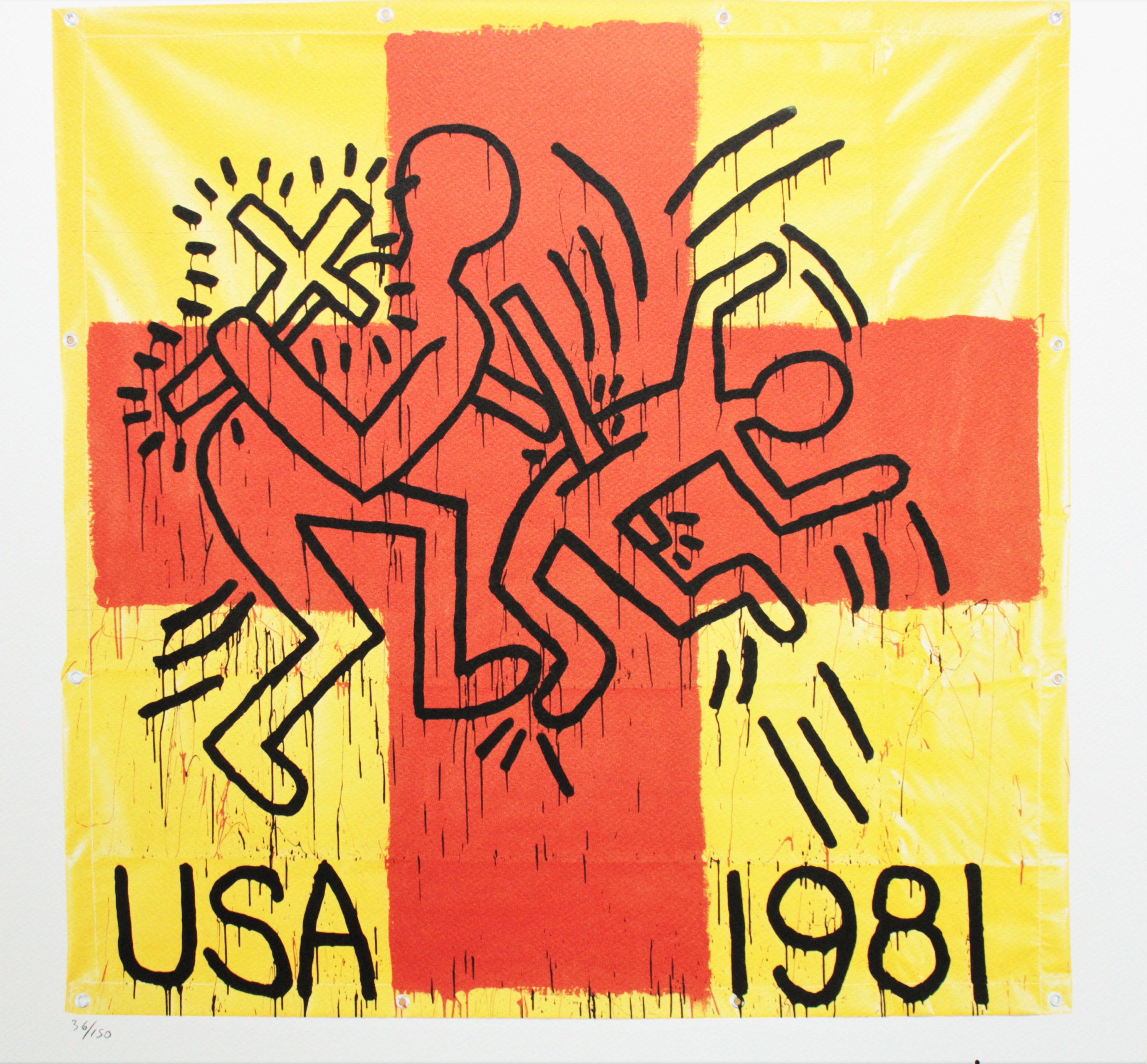 Keith Haring Untitled Lithograph Print From a Work of the 80s - Etsy
