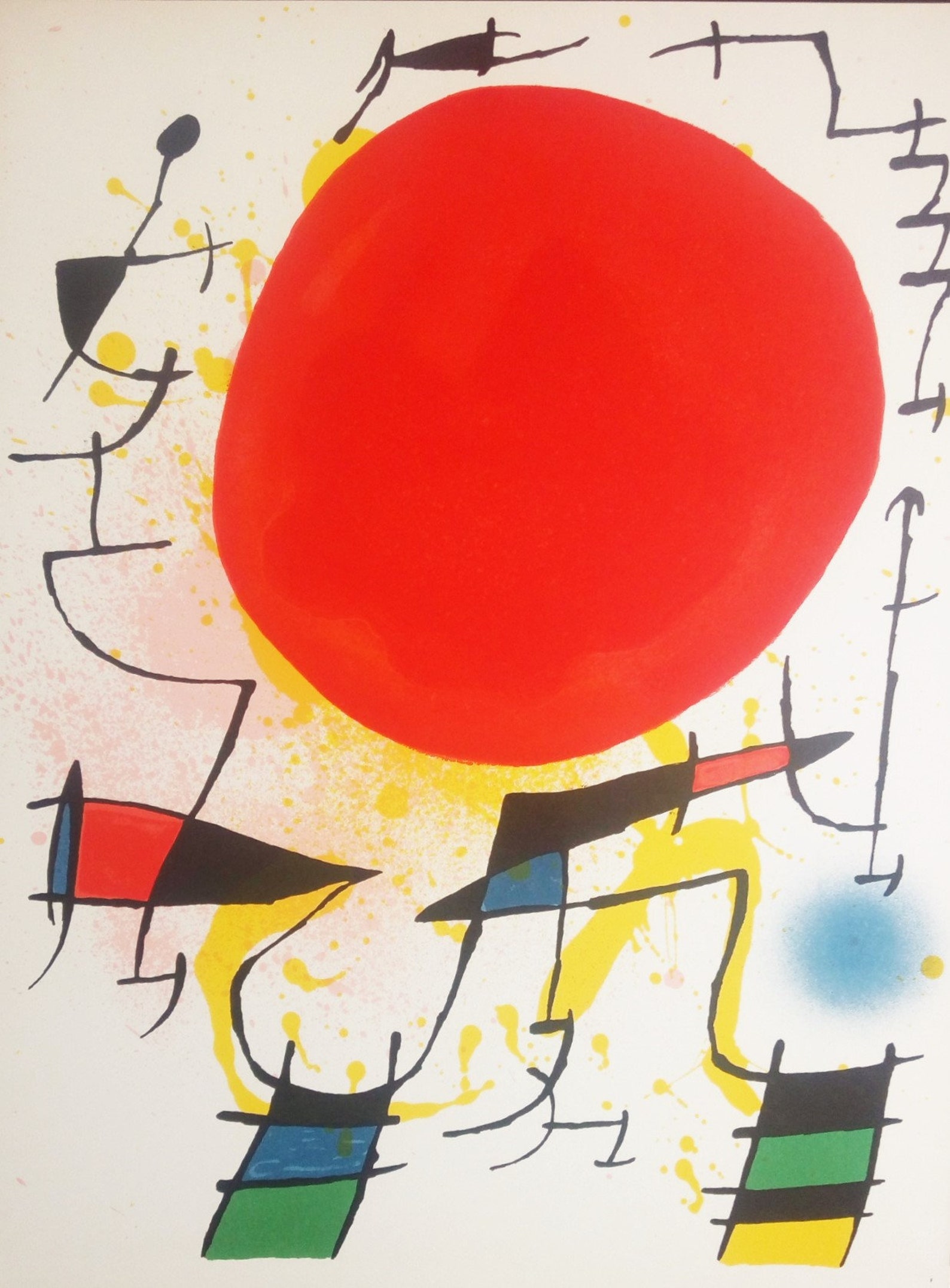 Joan Mirò the Red Sun Original Lithograph. | Etsy