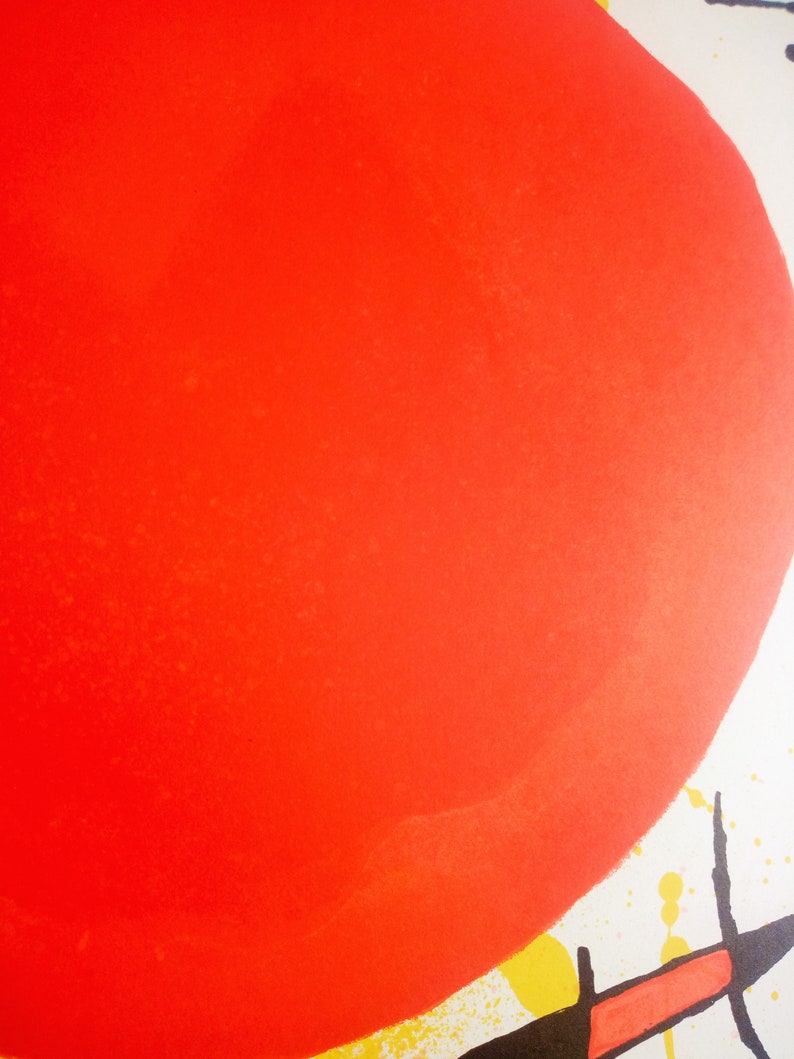 Joan Mirò the Red Sun Original Lithograph. | Etsy