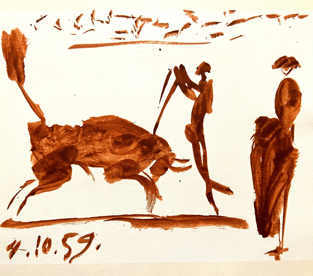Pablo Picasso - "bulls and Bullfighters" - Vintage Lithograph From 1961 ...