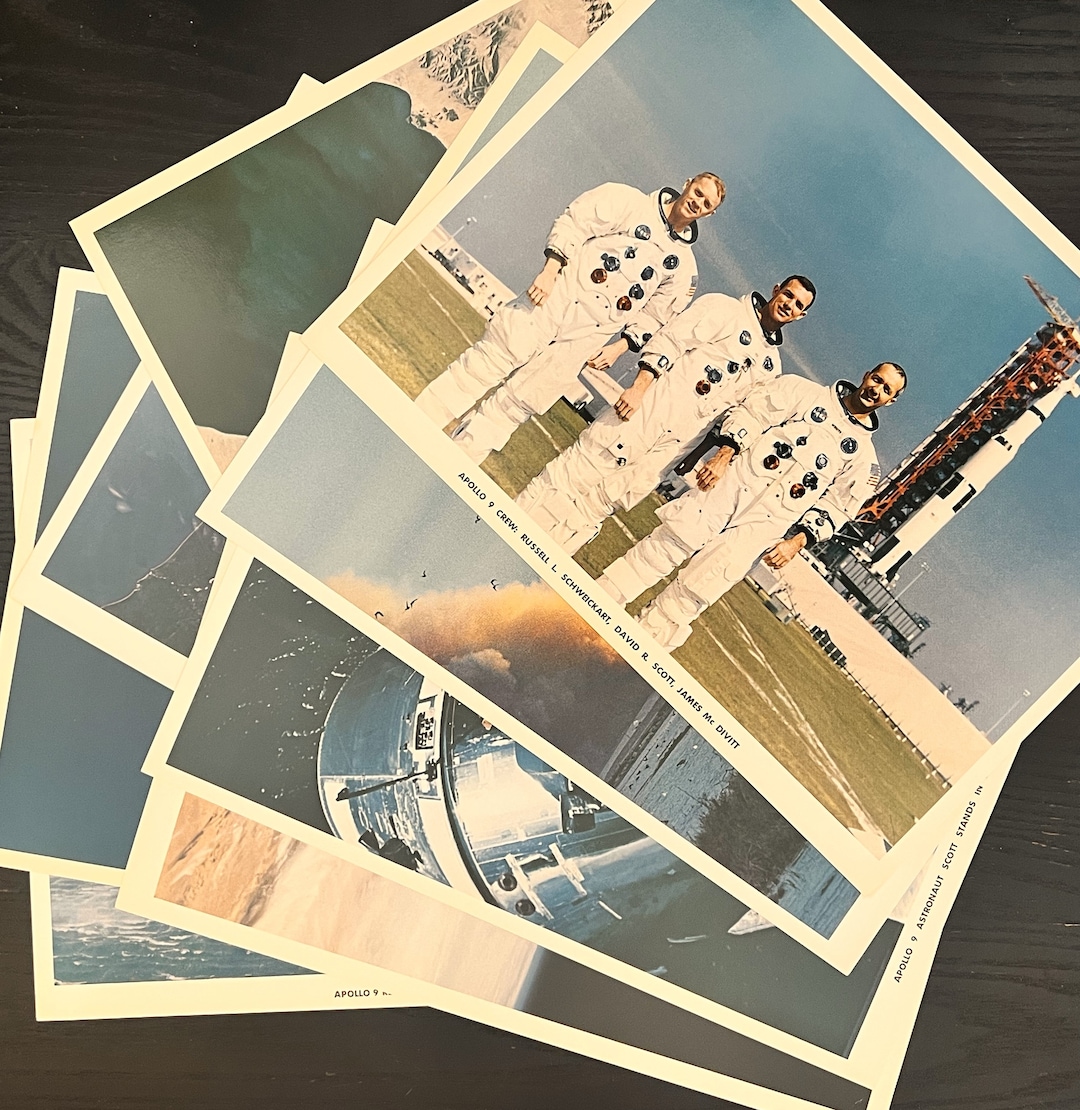 Apollo 9 - 8 Original N.A.S.A Prints - Year 1969 - 21 X 28 Cm. Apollo ...