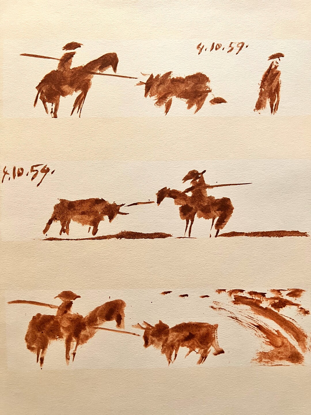 Pablo Picasso - "bulls and Bullfighters" - Vintage Lithograph From 1961 ...