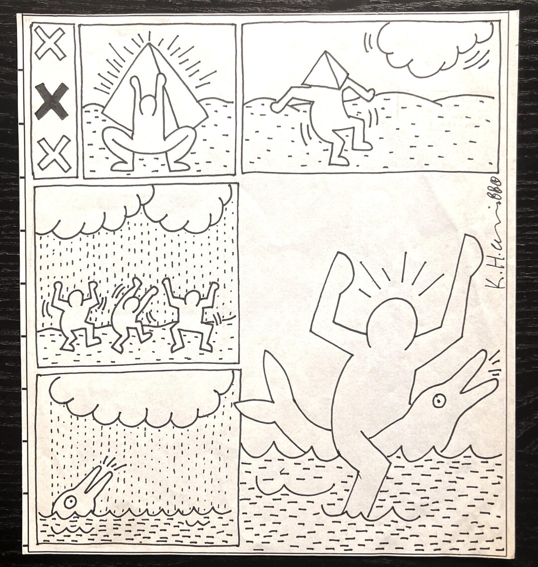 Keith Haring Original Drawing 1988 – Authenticated Pop Art – Rare ...