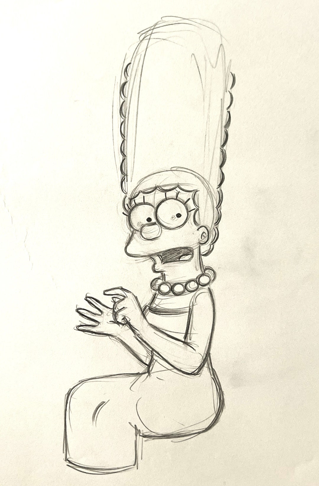 The Simpsons Marge Original Animation Drawing Unique Work by Matt ...