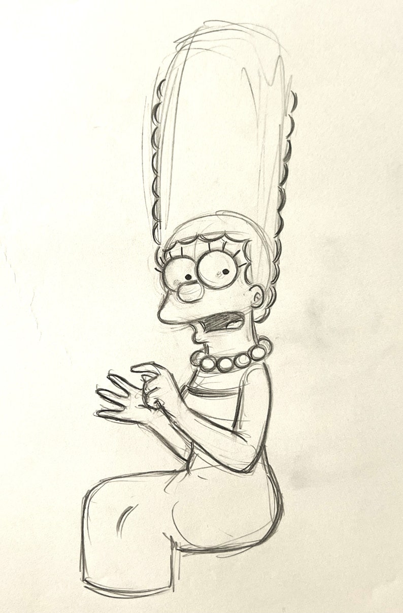 The Simpsons Marge Original Animation Drawing Unique Work by Matt ...