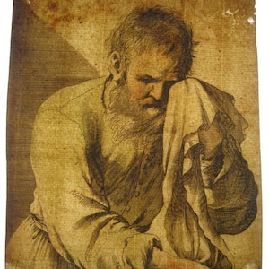 St Peter (or Old Man) Weeping- Etching/engraving Made by Domenico Maria ...