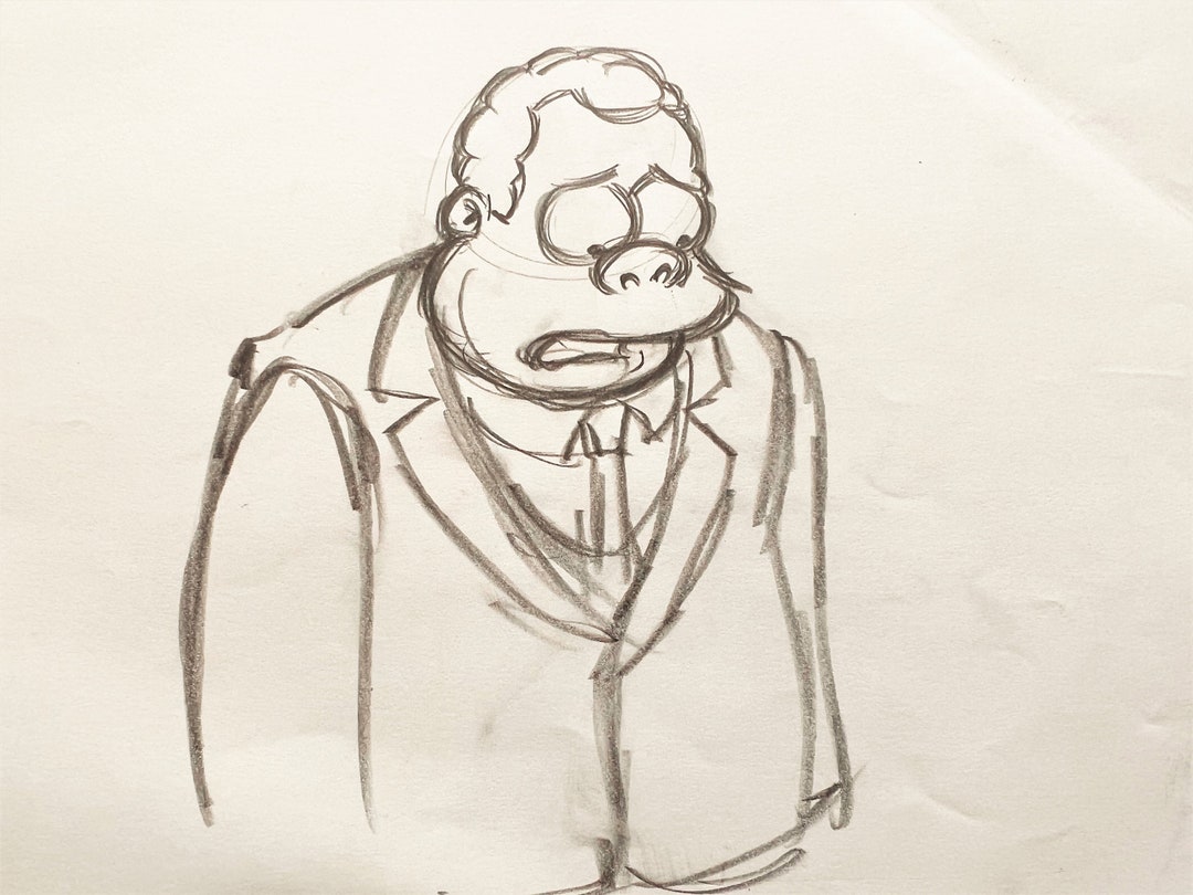 The Simpsons Clancy Wiggum Original Animation Drawing Unique Work by ...