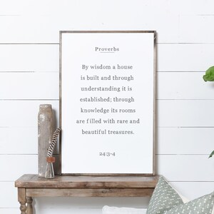 By Wisdom a House is Built Sign Proverbs 24 Framed Wood Sign - Etsy