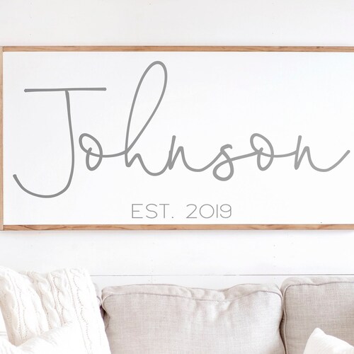 Last Name Sign Family Name Sign Wedding Gift | Etsy