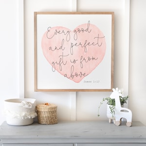 Every Good and Perfect Gift Sign | Nursery Sign Girl | Nursery Sign ...