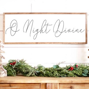 O Night Divine Sign Framed Christmas Signs Christmas Wall Decor Oh ...