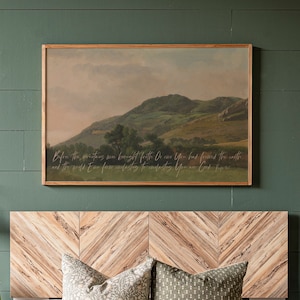 Scripture Wall Art | Mountain Scene Art With Psalm 90:2 | Vintage ...