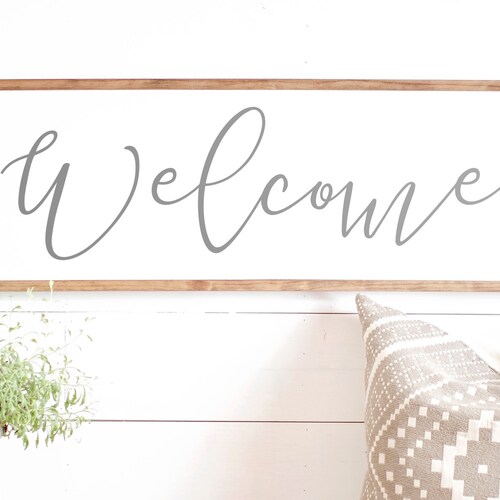 Welcome Sign Wood Framed Sign Welcome Decor Home Wall - Etsy