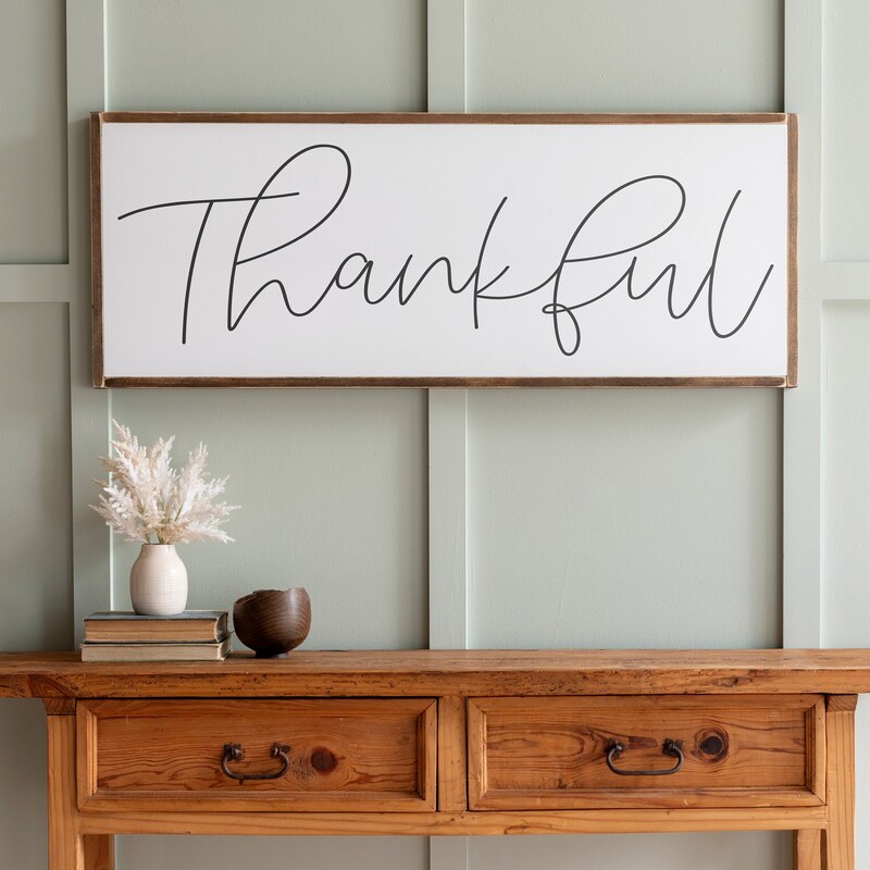 Thankful Wood Sign - Etsy