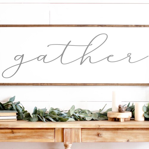 Large Dining Room Decor Framed Gather Sign Wood Sign - Etsy
