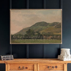 Scripture Wall Art | Mountain Scene Art With Psalm 90:2 | Vintage ...