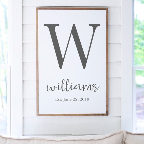 Last Name Sign Family Name Sign Wedding Gift | Etsy