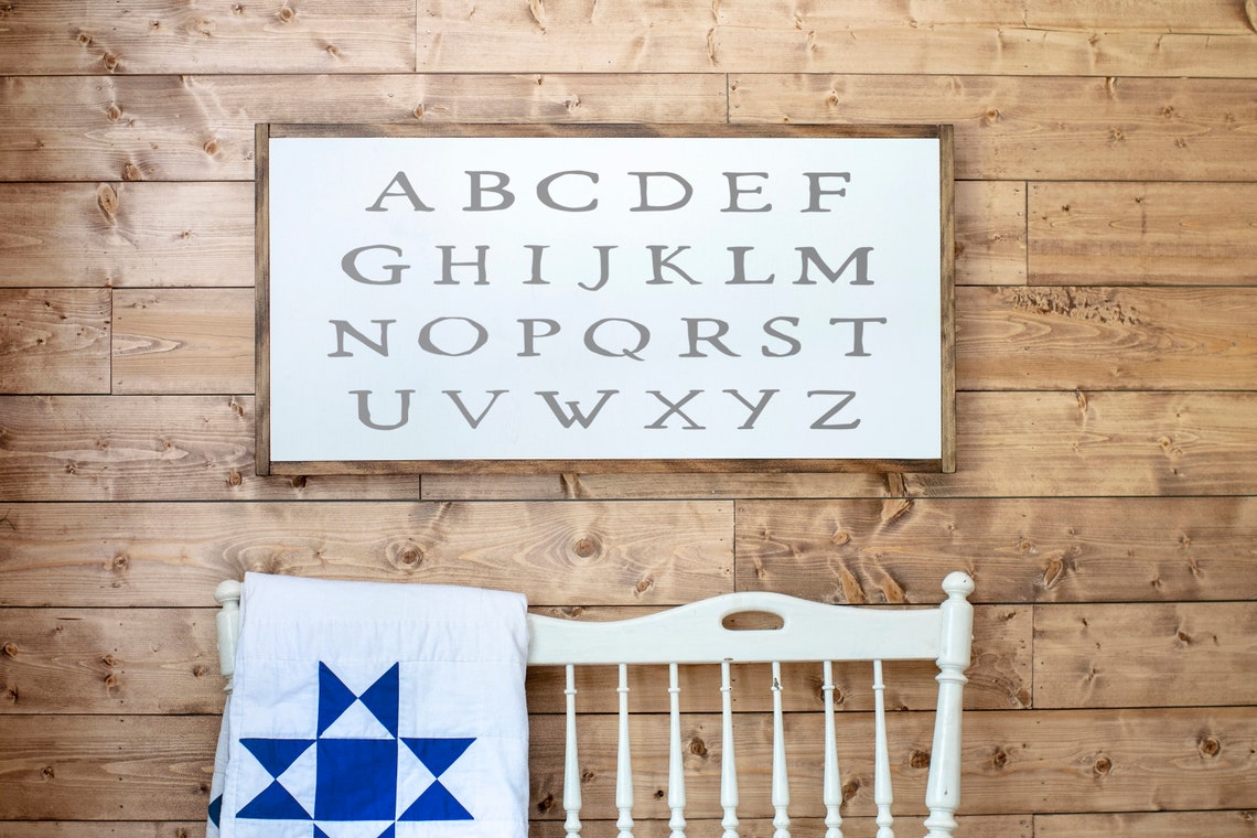 ABC Wall Art ABC Sign Alphabet Wood Sign School Room | Etsy